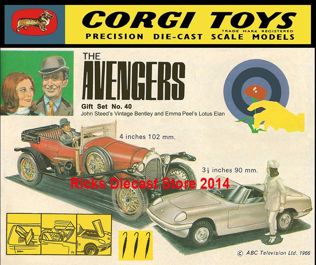 Corgi Toys GS 40 The Avengers Gift Set 1966 Poster Advert Shop Display ...