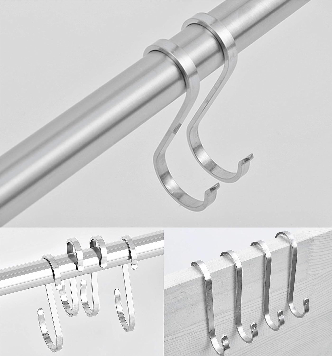 Flat S Hooks Heavy Duty with Upgrade Head, 304 Stainless Steel S Shaped ...