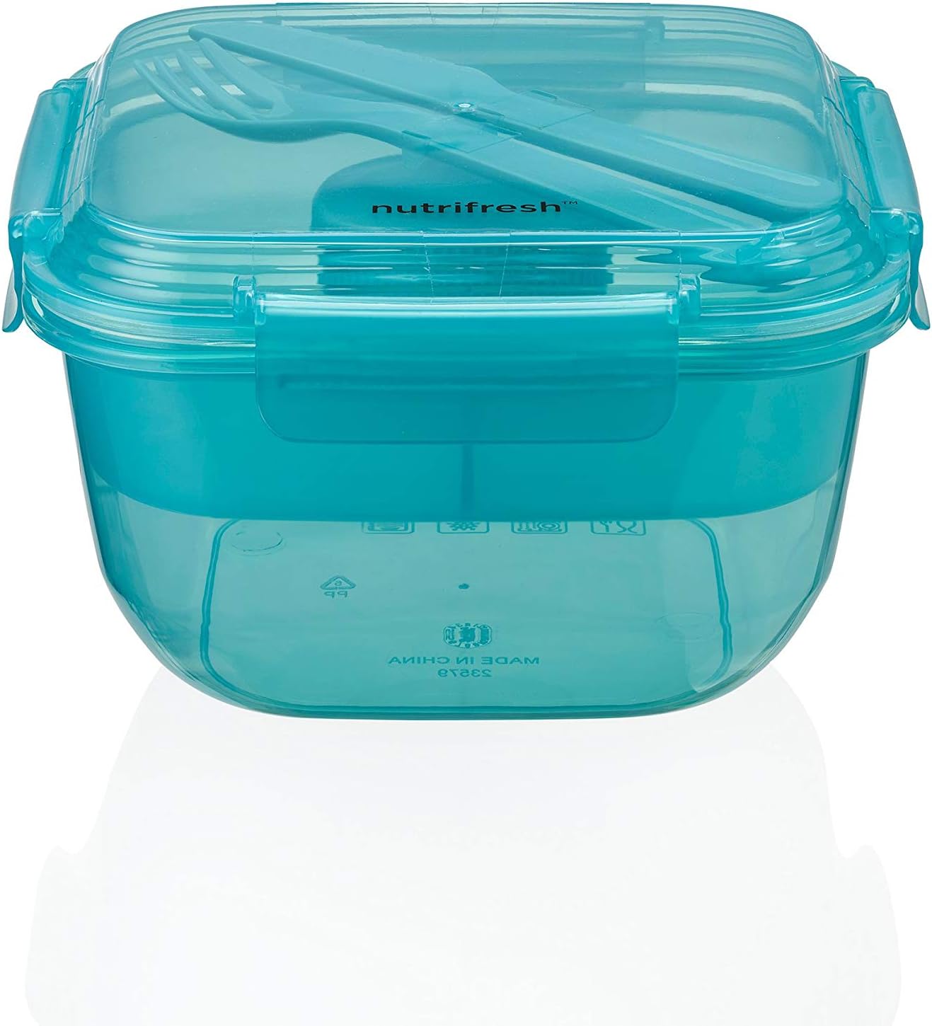 Nutrifresh To Go - Plastic Salad Lunch Box with with Segregated Tray ...