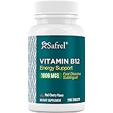 Amazon.com: Safrel Vitamin B12 1000 mcg Methylcobalamin, 200 Fast ...