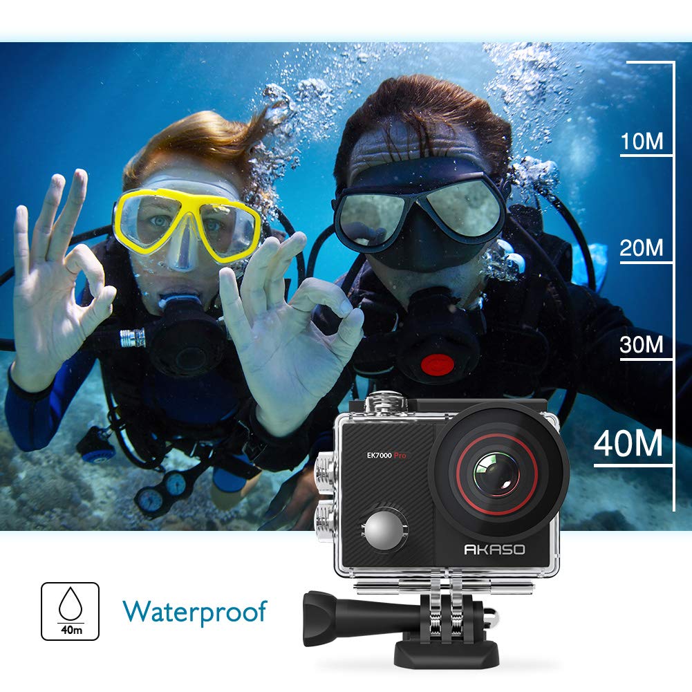 AKASO EK7000 Pro 4K Action Camera with Touch Screen EIS Adjustable View ...