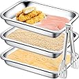 Amazon.com | Mumufy Breading Trays Set of 3 Large 10.4 x 7.7 x 1.9 Inch ...