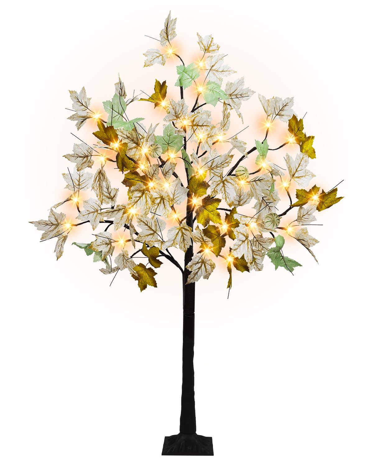 Ruidazon 4FT Fall Lighted Maple Trees with 48 Led Lights 3 Foam ...