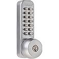 All-Weather Mechanical Keyless Deadbolt Door Lock - Satin Chrome, #0409 ...