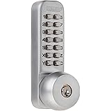 All-Weather Mechanical Keyless Deadbolt Door Lock, Bright Brass - Door ...