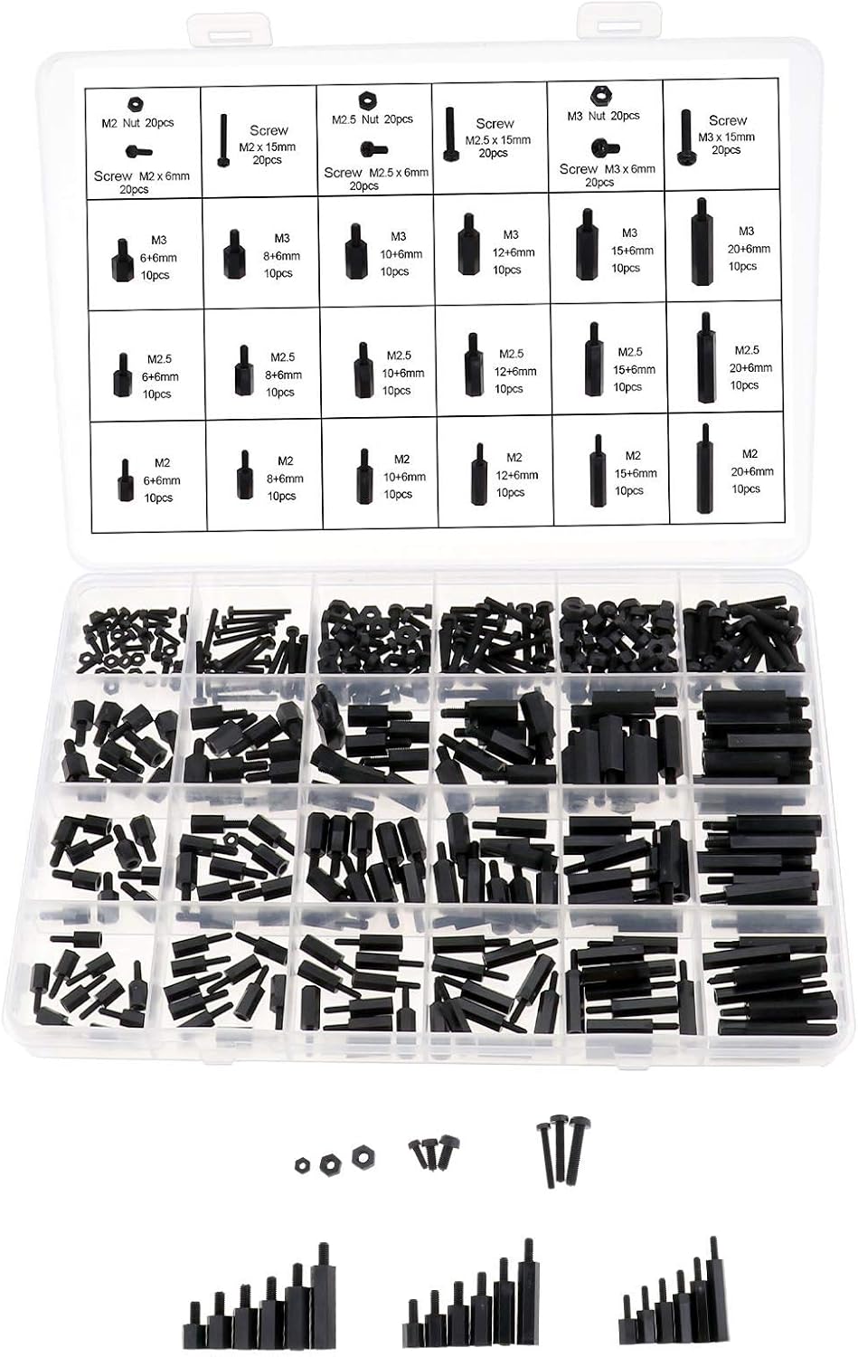 OTOTEC 360pcs Male to Female Hex Spacer Screws Nuts Kit for Electronics ...