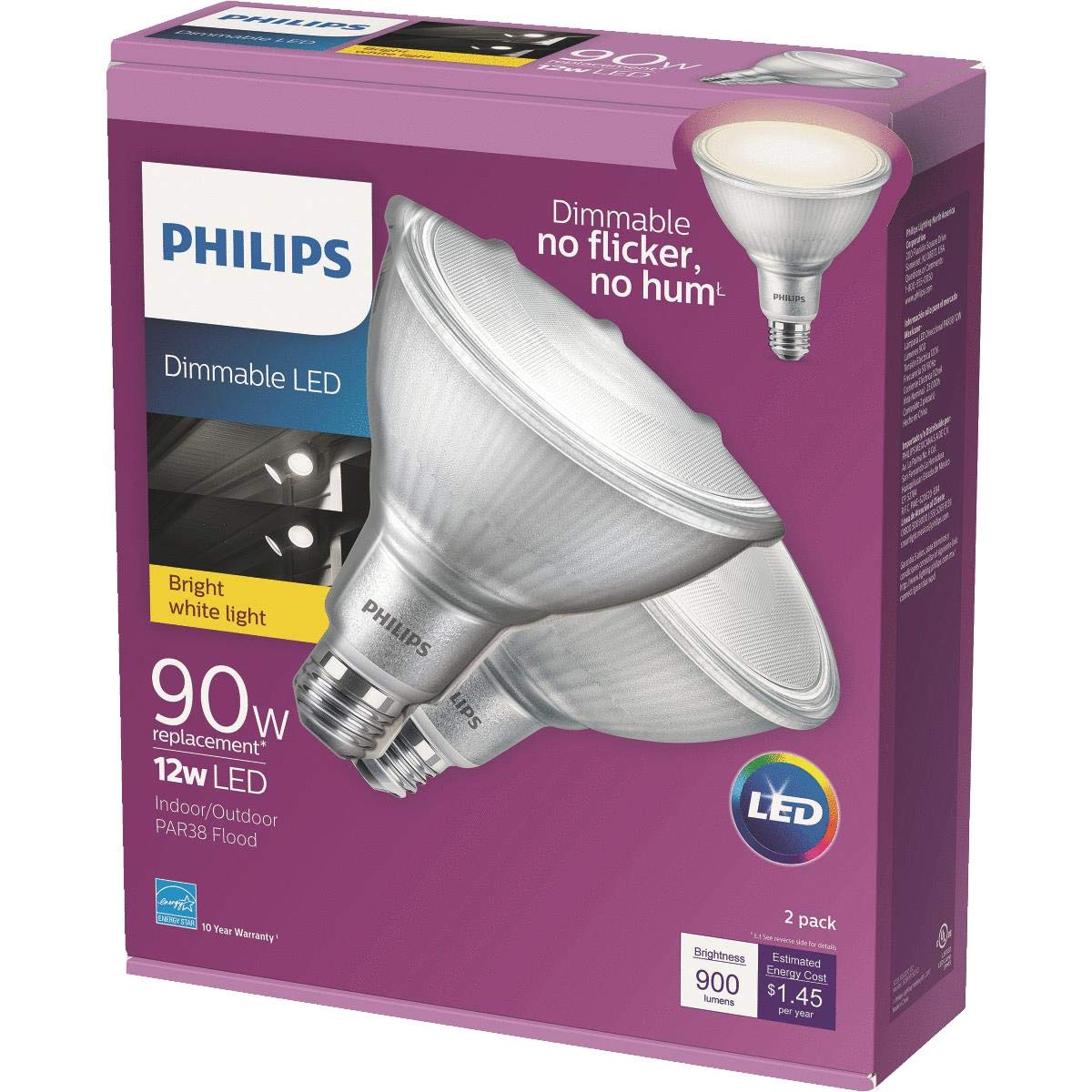 Mua Philips LED Indoor/Outdoor Dimmable PAR38 40-Degree Classic Glass ...