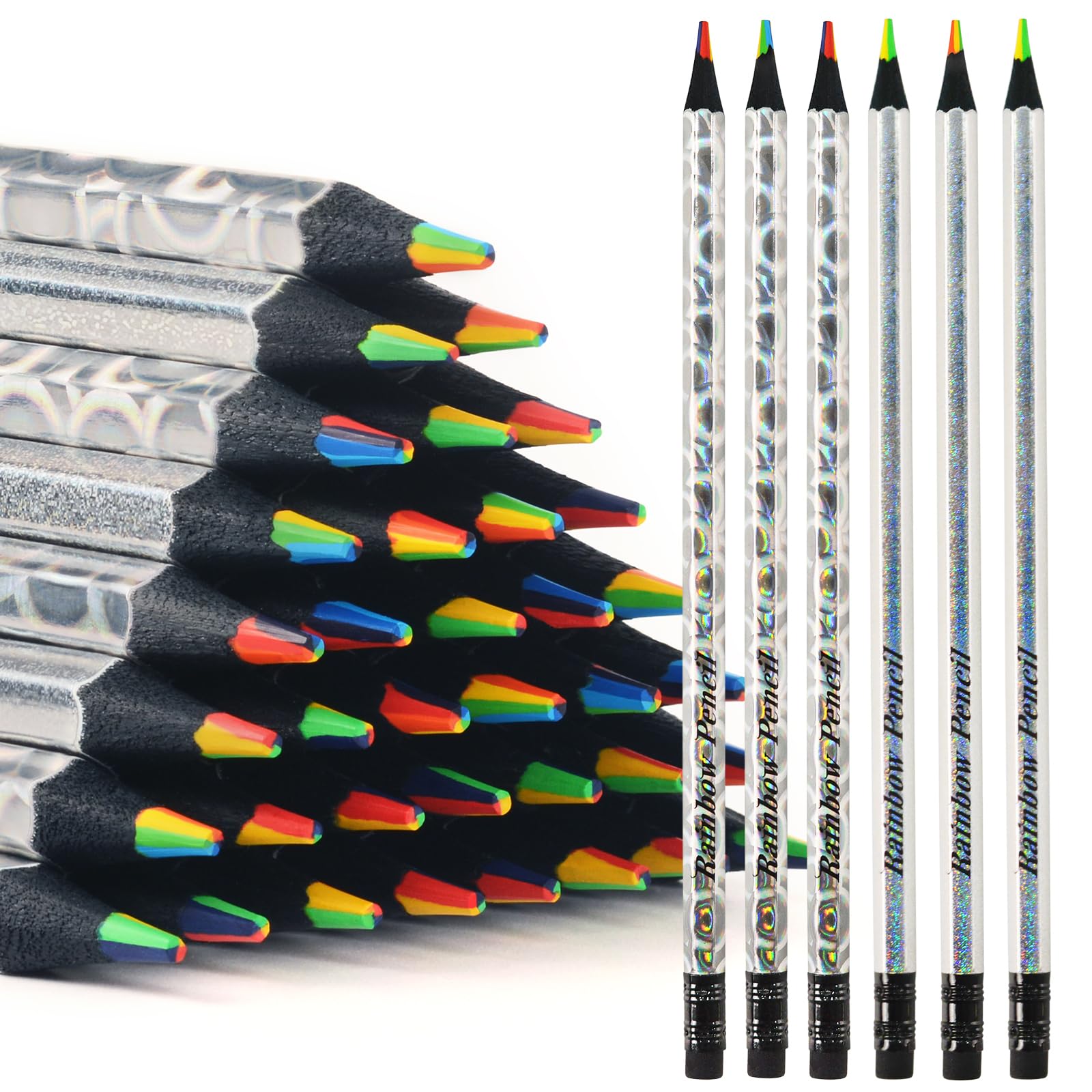 Mua nsxsu 24 Pieces 7 in 1 Rainbow Pencils, Wooden Colored Pencils for ...