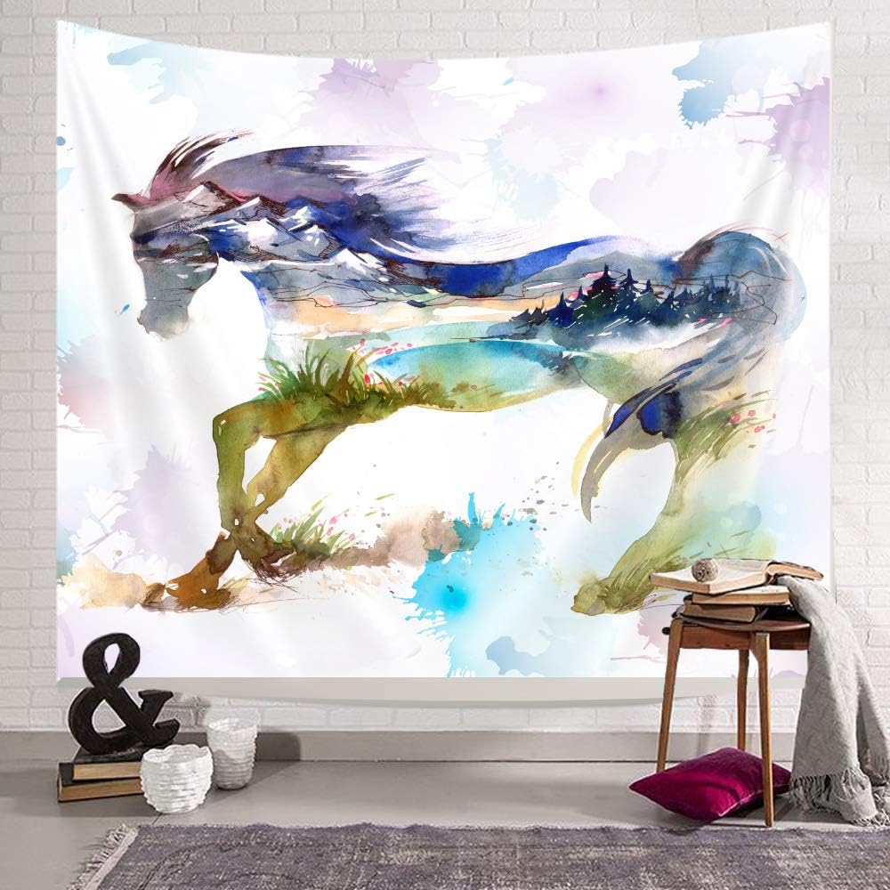Amazon.com: Horse Tapestry Wall Hanging, 71"(W) X 60"(L), Farm Animal ...