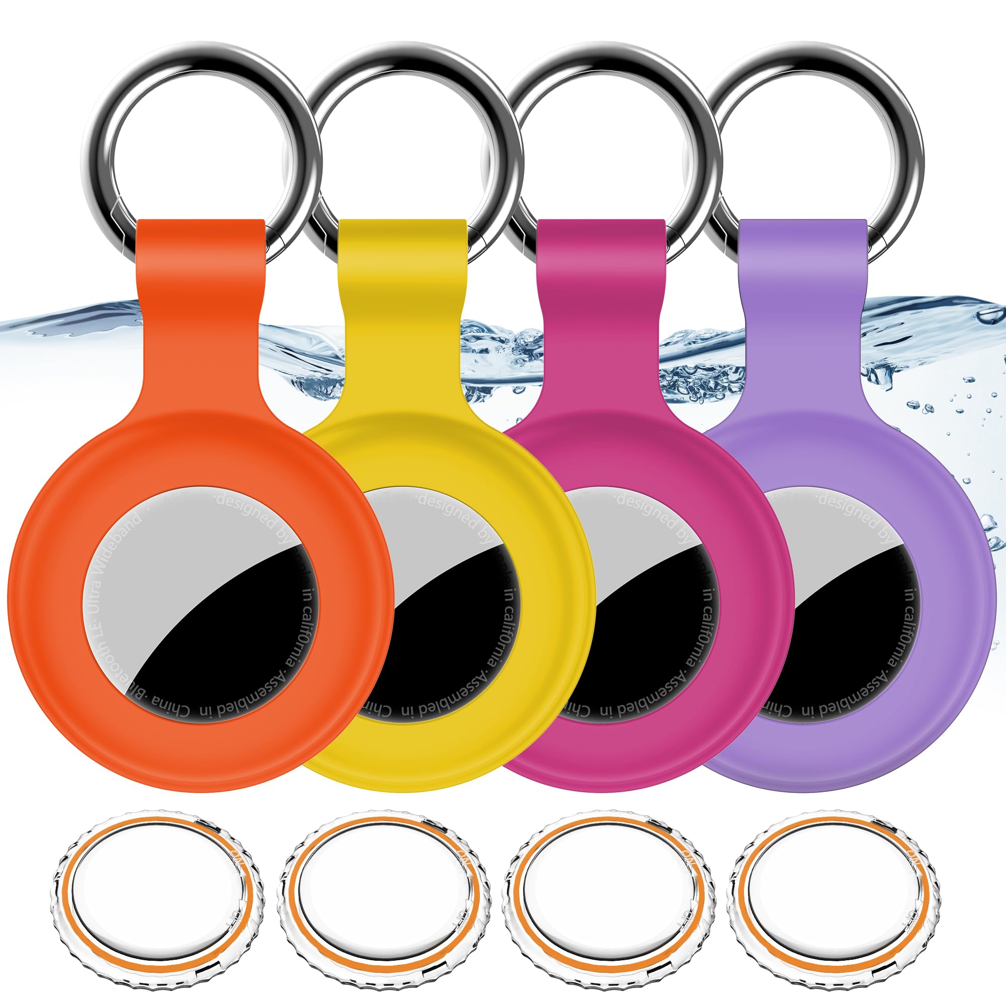 4Pack,Compatible with Airtag Holder Case with Keychain IPX8 Waterproof ...