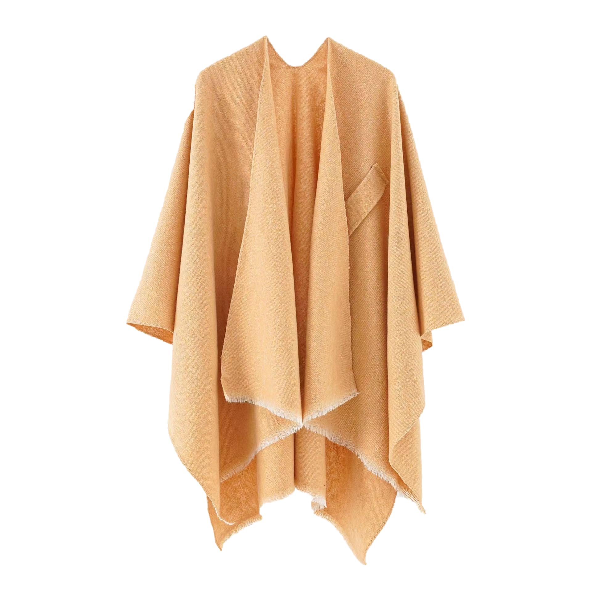 XINMAIKE Women's solid color cashmere warm cloak shawl wrapped poncho ...
