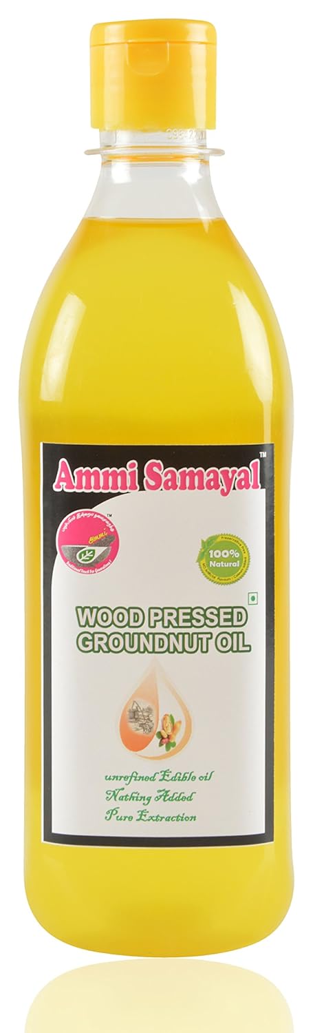 Ammi Samayal Wood Pressed (Cold Press) Edible Groundnut Oil, 500 ml ...