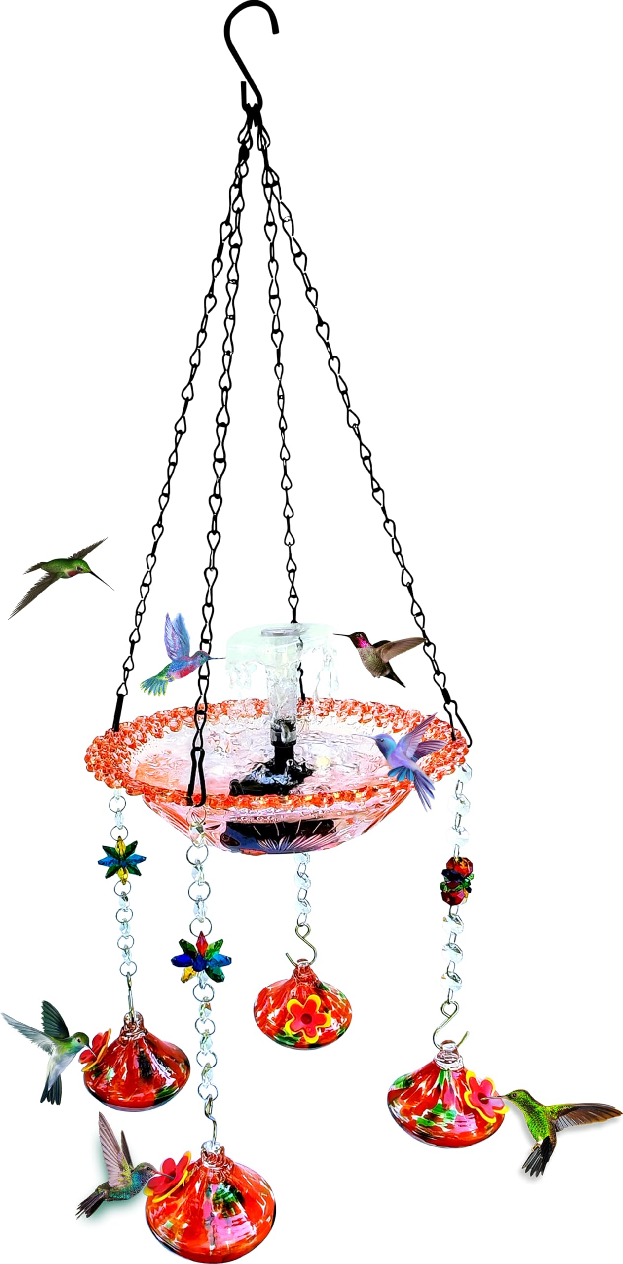 OFCAD Hummingbird Feeders for Outdoors with Hummingbird Bath 2-in-1 ...