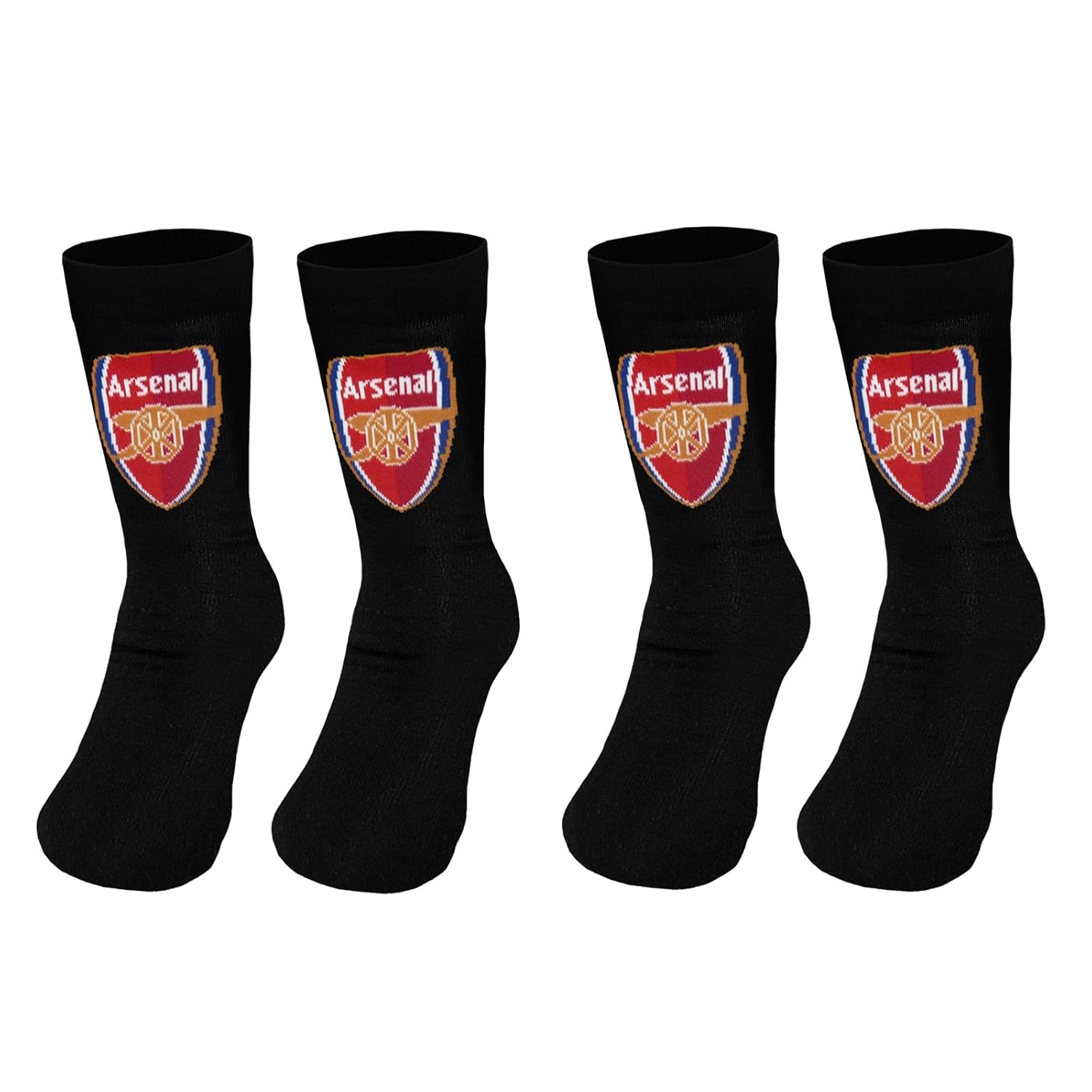 Arsenal FC Official Football Gift 2 Pair Pack Boys Dress Socks Size 4 ...