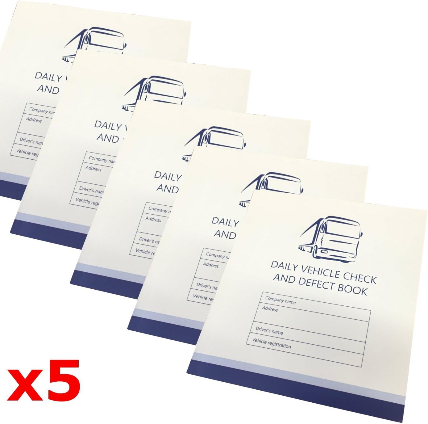 (Pack of 5) Daily Check Driver Defect Book HGV Truck Van 50 Page Defect ...