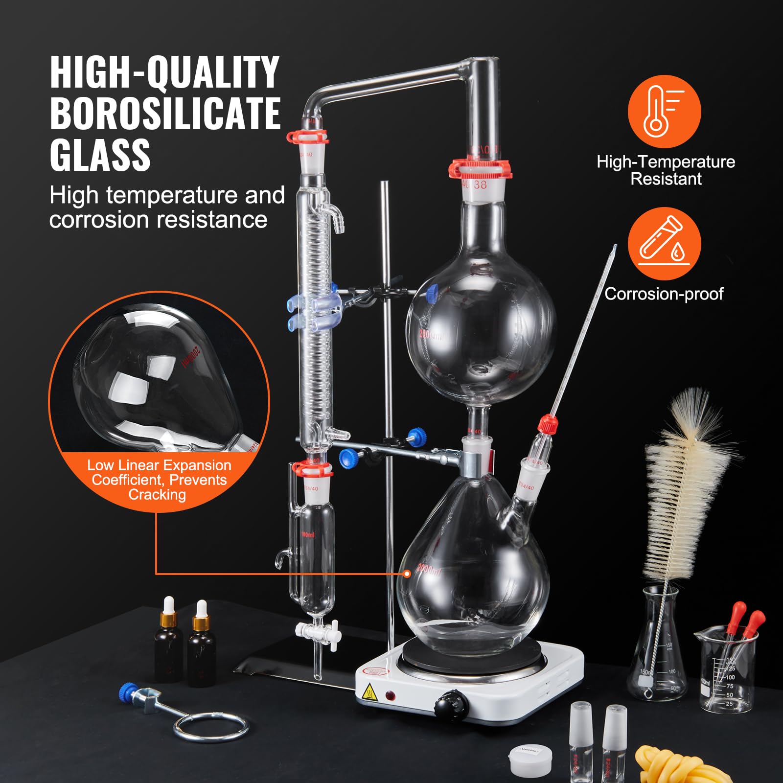 Mua VEVOR 2L Essential Oil Distillation Apparatus Lab Glassware ...