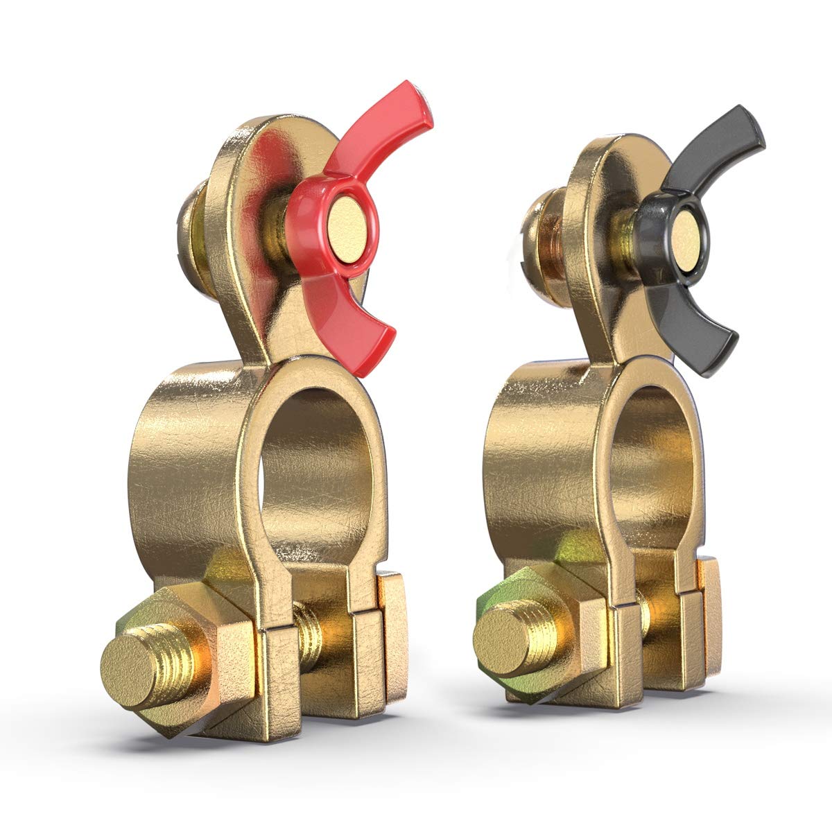 Buy LEICESTERCN Battery Terminal Connectors Wing Nut Brass Copper Car ...