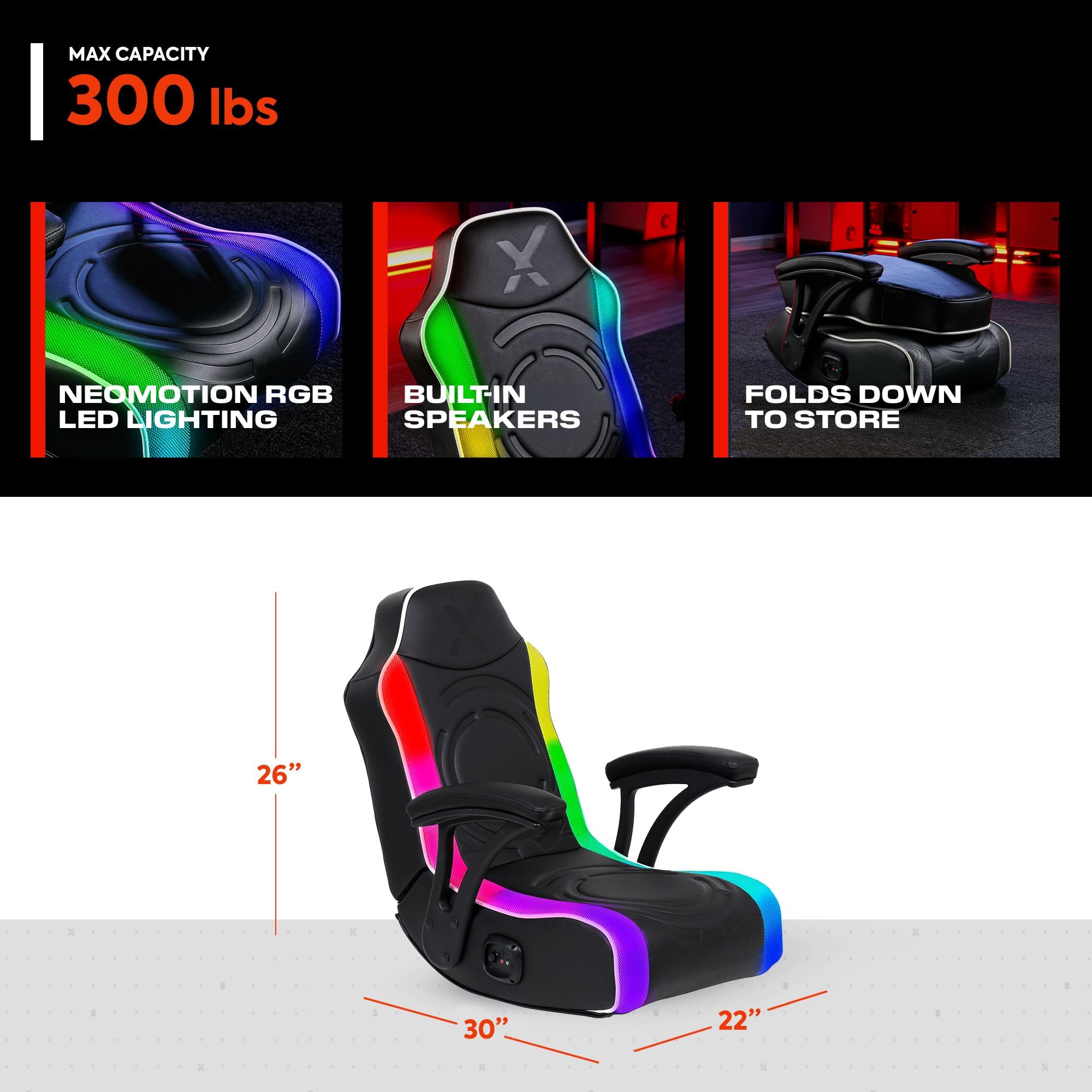 Mua X Rocker Video Gaming Floor Rocker Chair, Built-in Audio, Foldable ...