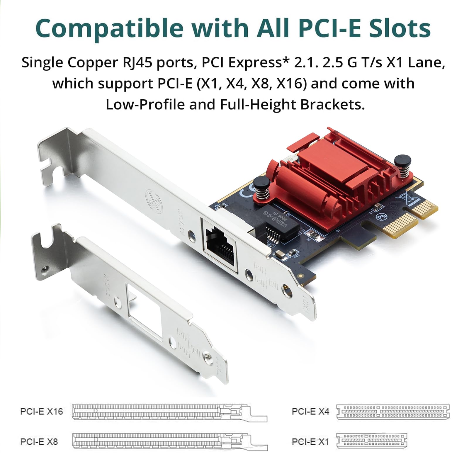 Ipolex PCIe NIC Gigabit Network Adapter Card With Intel I210AT Controller, 10/100/1000Mbps PCI ...