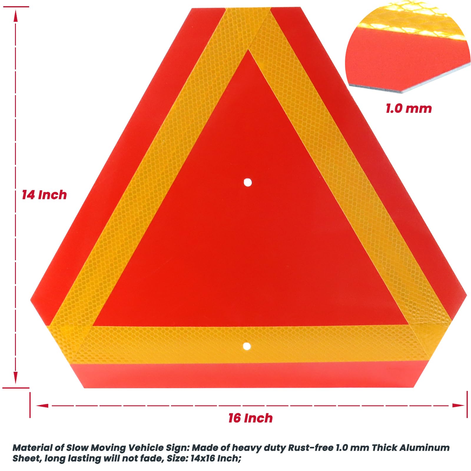 Mua GELASKA Slow Moving Vehicle Sign with Sign Mounting Brackets for ...
