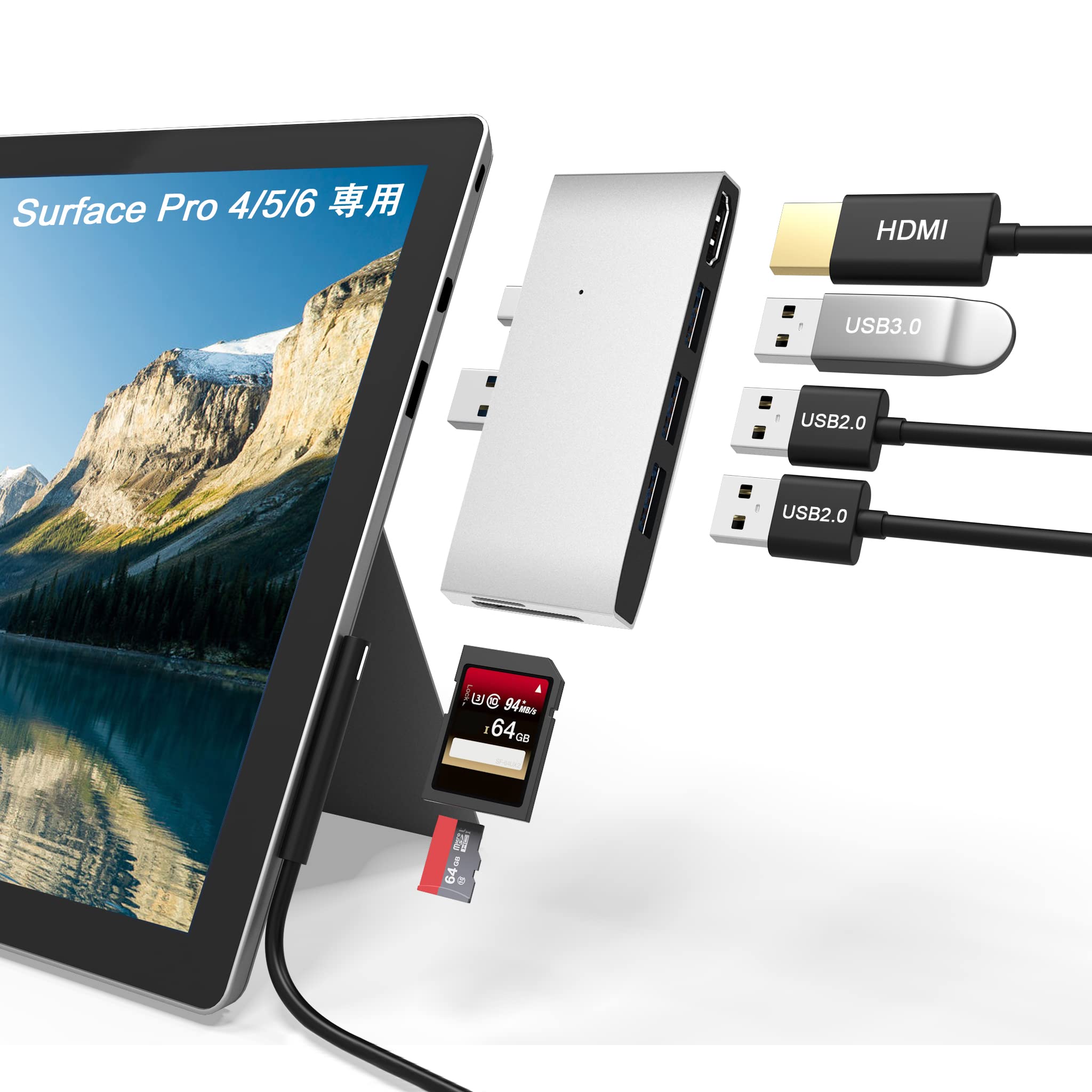 Mua Surface Pro 6 / Pro 5 / Pro 4 USB Hub 4K@30Hz HDMI + USB 3.0 + 2 ...
