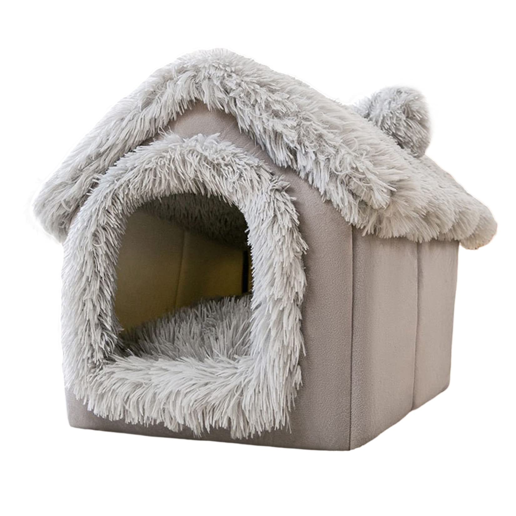 Dog Houses Soft Indoor Enclosed Tent Huts Warm Cave Dog Kennel House ...