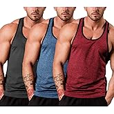 Amazon.com: COOFANDY Men's 3 Pack Workout Tank Tops Sleeveless Gym Shirts Bodybuilding Fitness ...