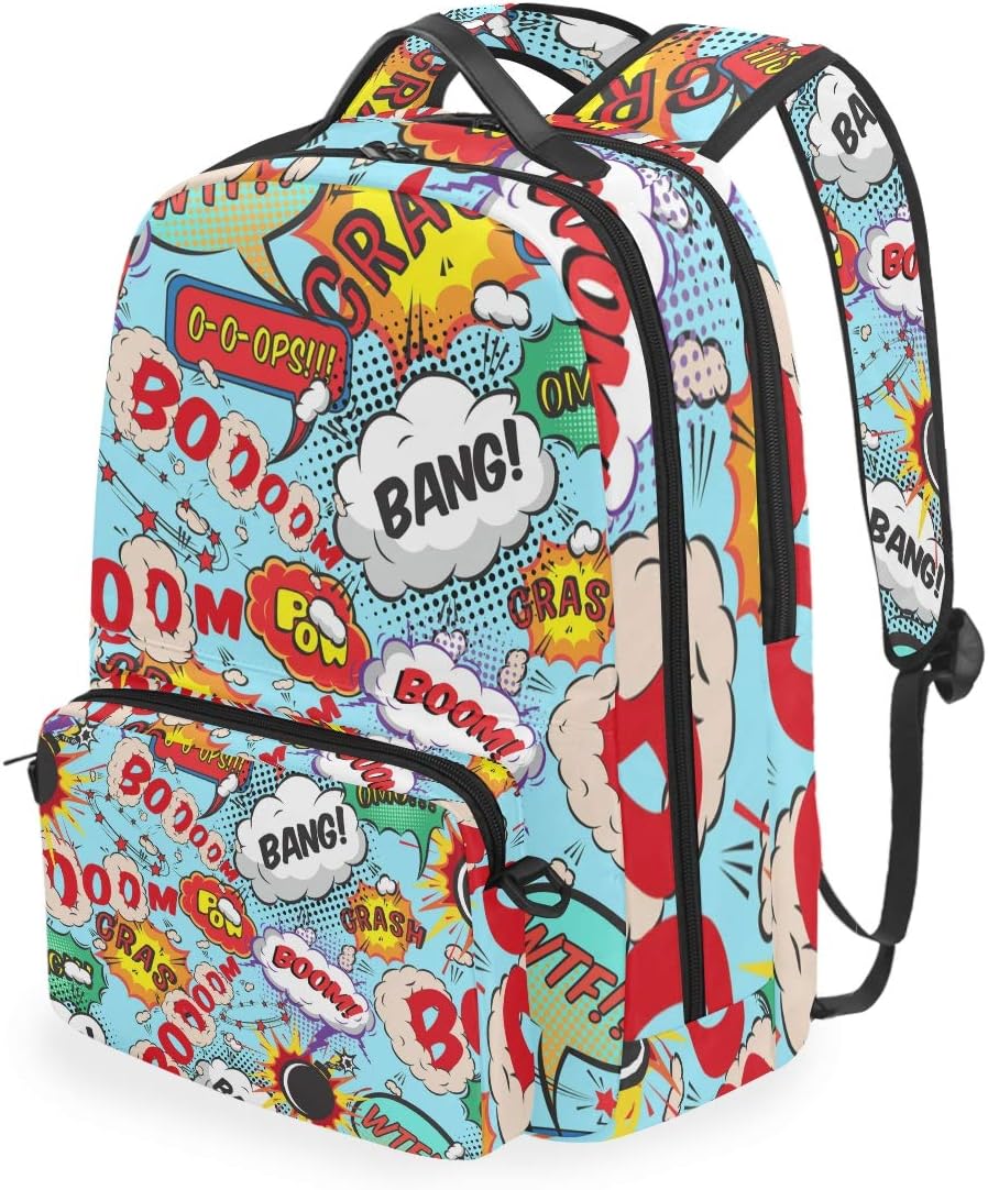 FANTAZIO Rucksack, Comic Sprechblasen, Boom-Muster, mit: Amazon.de ...