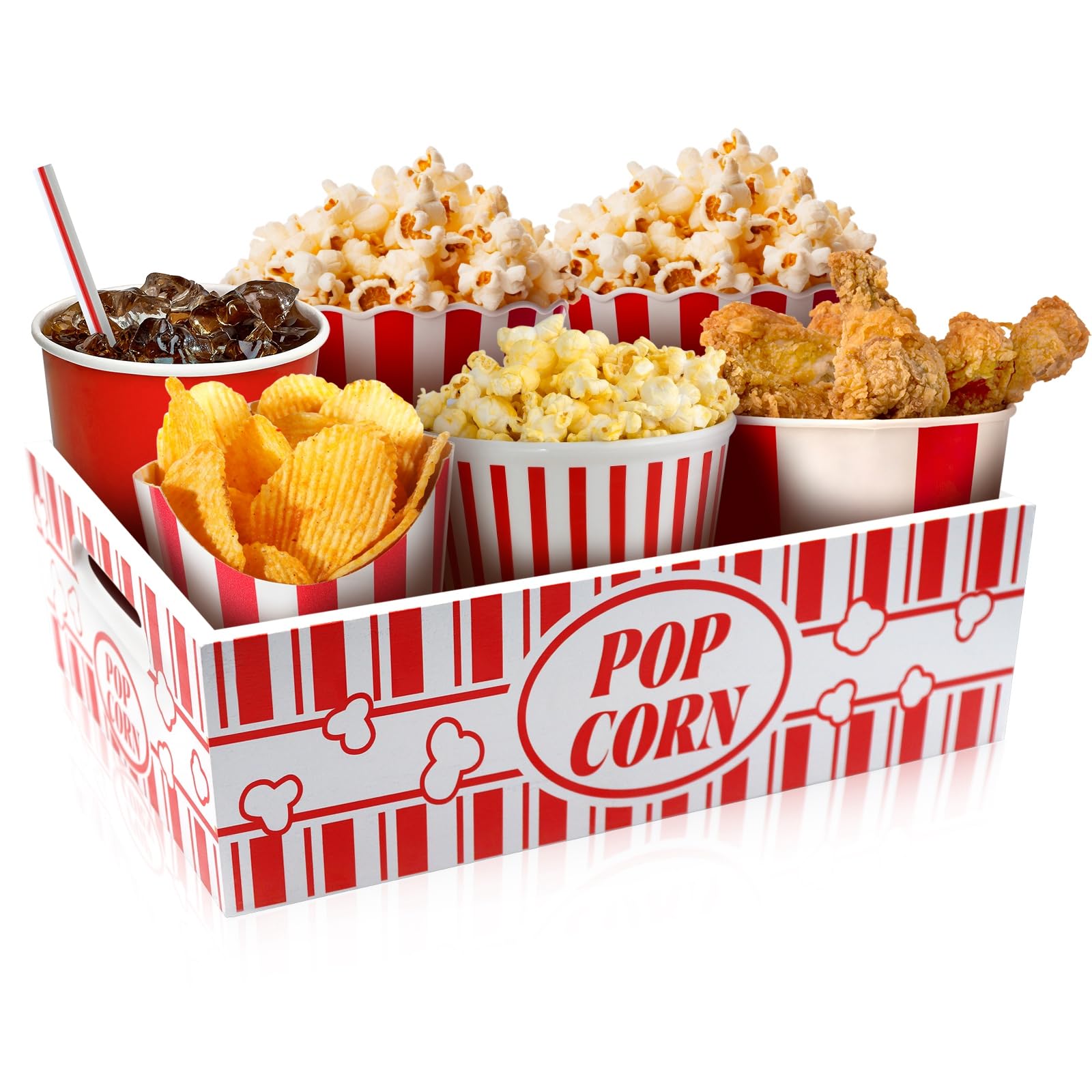 Yamahiko Movie Night Snack Tray with Handles, Reusable Popcorn Movie ...