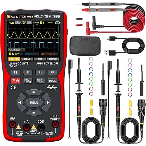 50MHz Bandwidth Oscilloscope 2 Channel, 25000 Counts Digital Multimeter ...