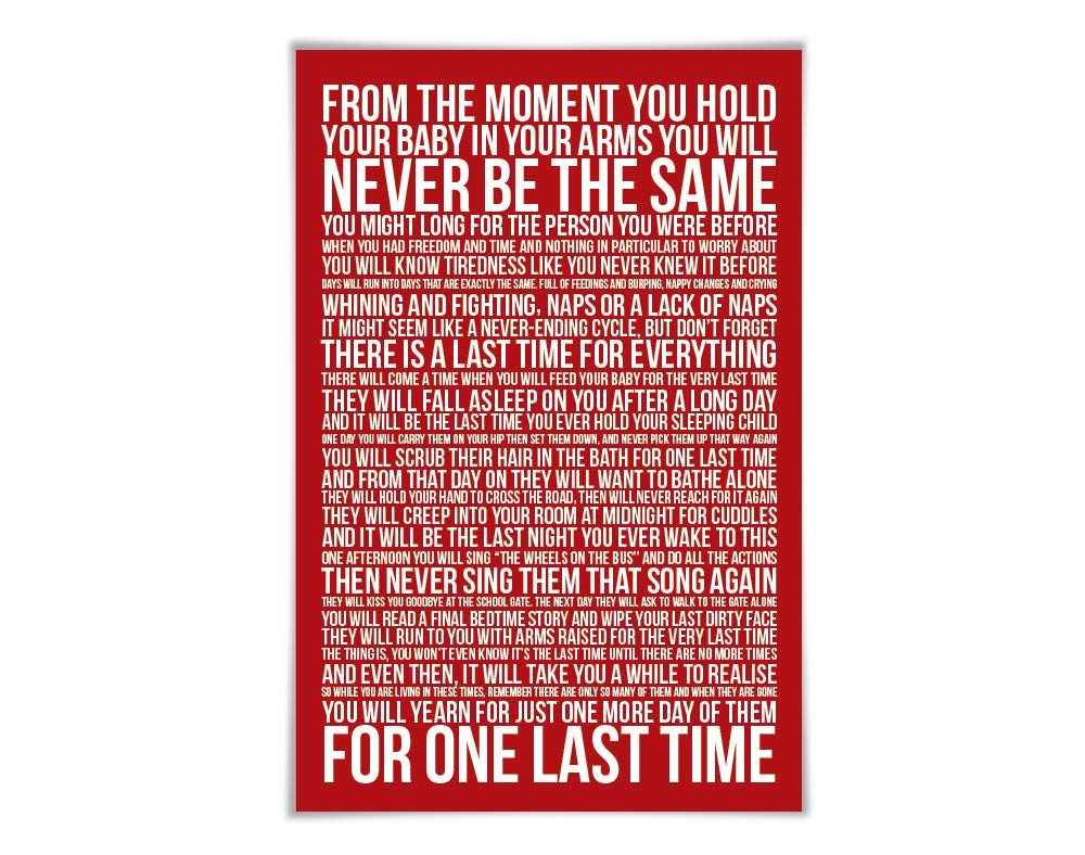 Amazon.com: The Last Time Poem Art Print. 60 Colours/2 Sizes. Nursery ...