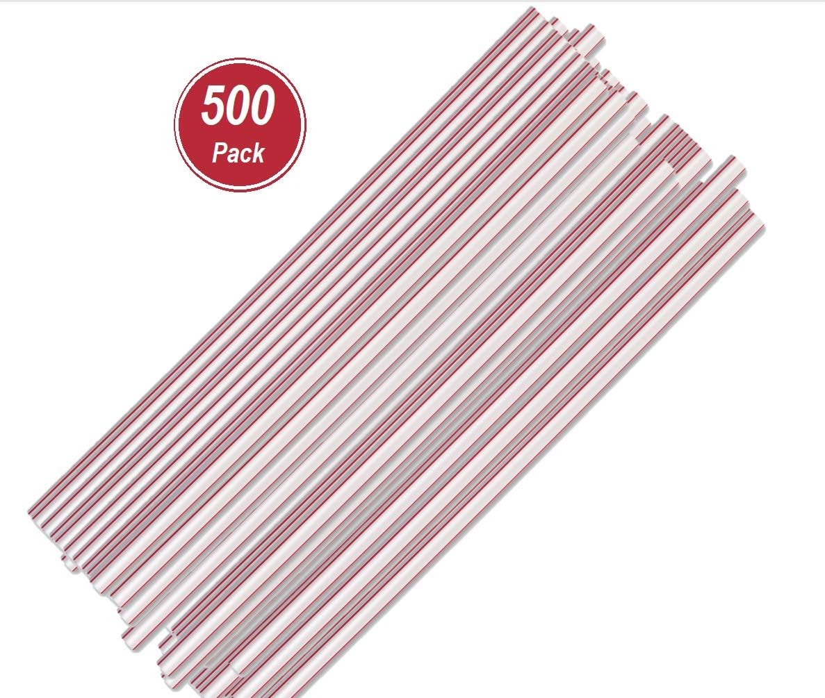Amazon.com: 1InTheHome Jumbo Straws, Plastic Drinking Straws Red And ...