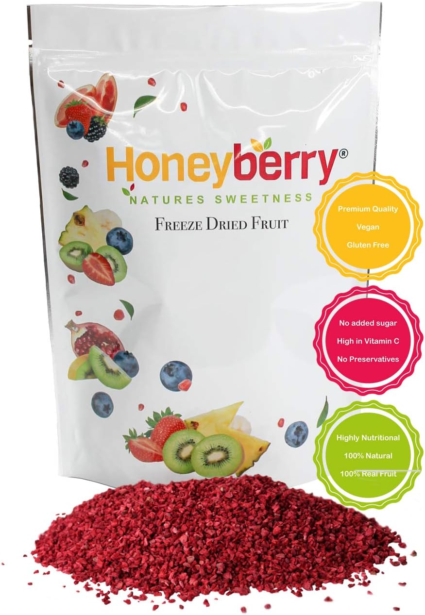 Freeze Dried Raspberry Pieces (100g), No Added Sugar, 100% Natural ...