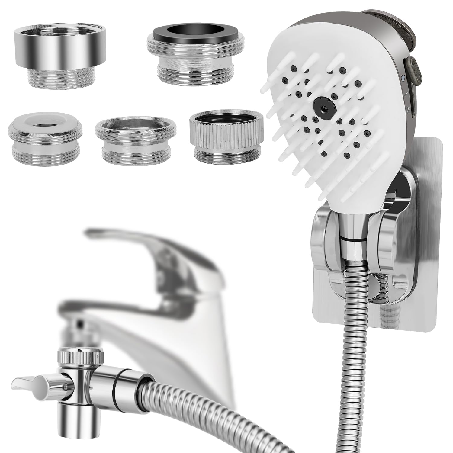 Tub faucet spayer attachment with 5 Adapters,Bathtub Shower Head with ...