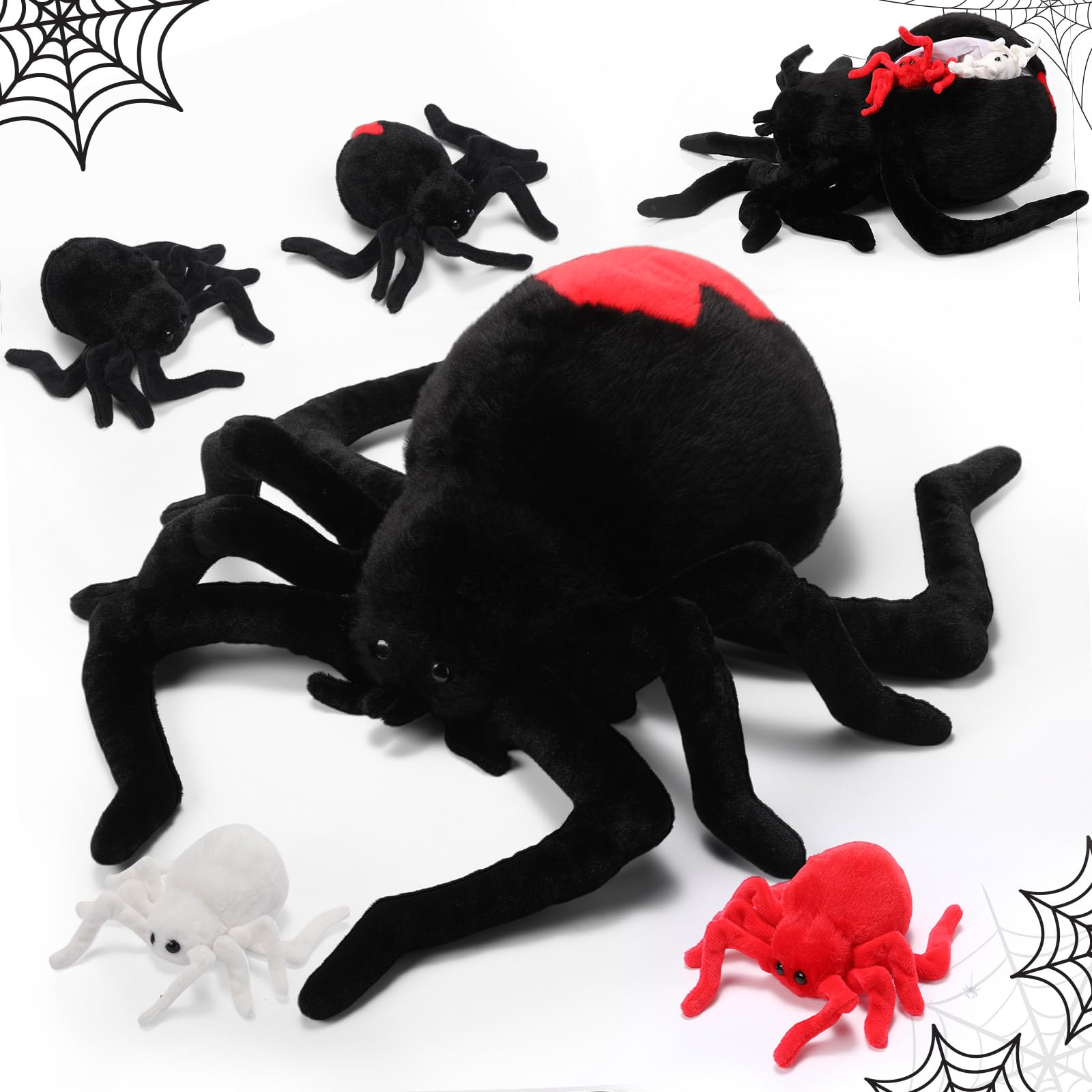 HyDren 5 Pcs Spider Plush Set 14 Inch Redback Spider Stuffed Animal ...