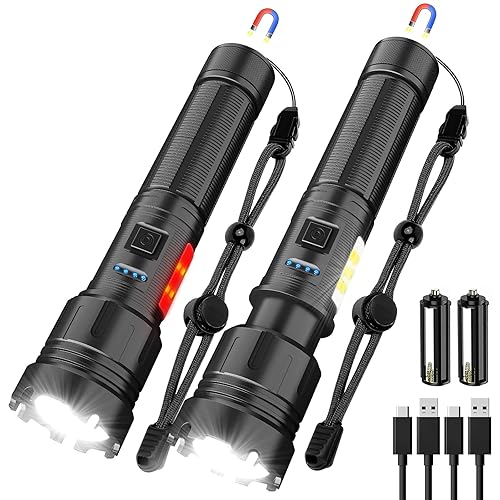 Flashlight High Lumens Rechargeable, 10000 Lumen Led Flashlights XHP50 ...