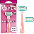 Amazon.com: Gillette Venus Extra Smooth Pink Women's Razor Handle + 2 ...