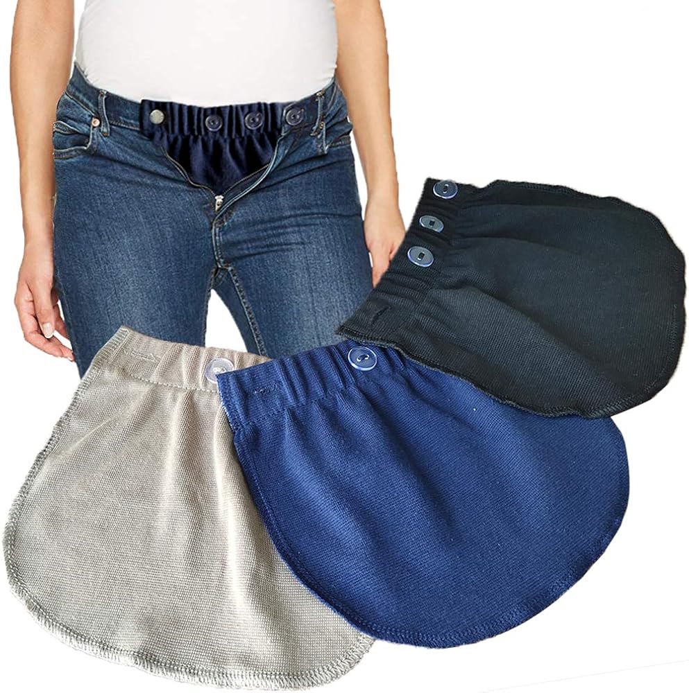 6 Pieces Maternity Pants Extender Adjustable Waist Extenders Pregnancy Waistband Extender ...