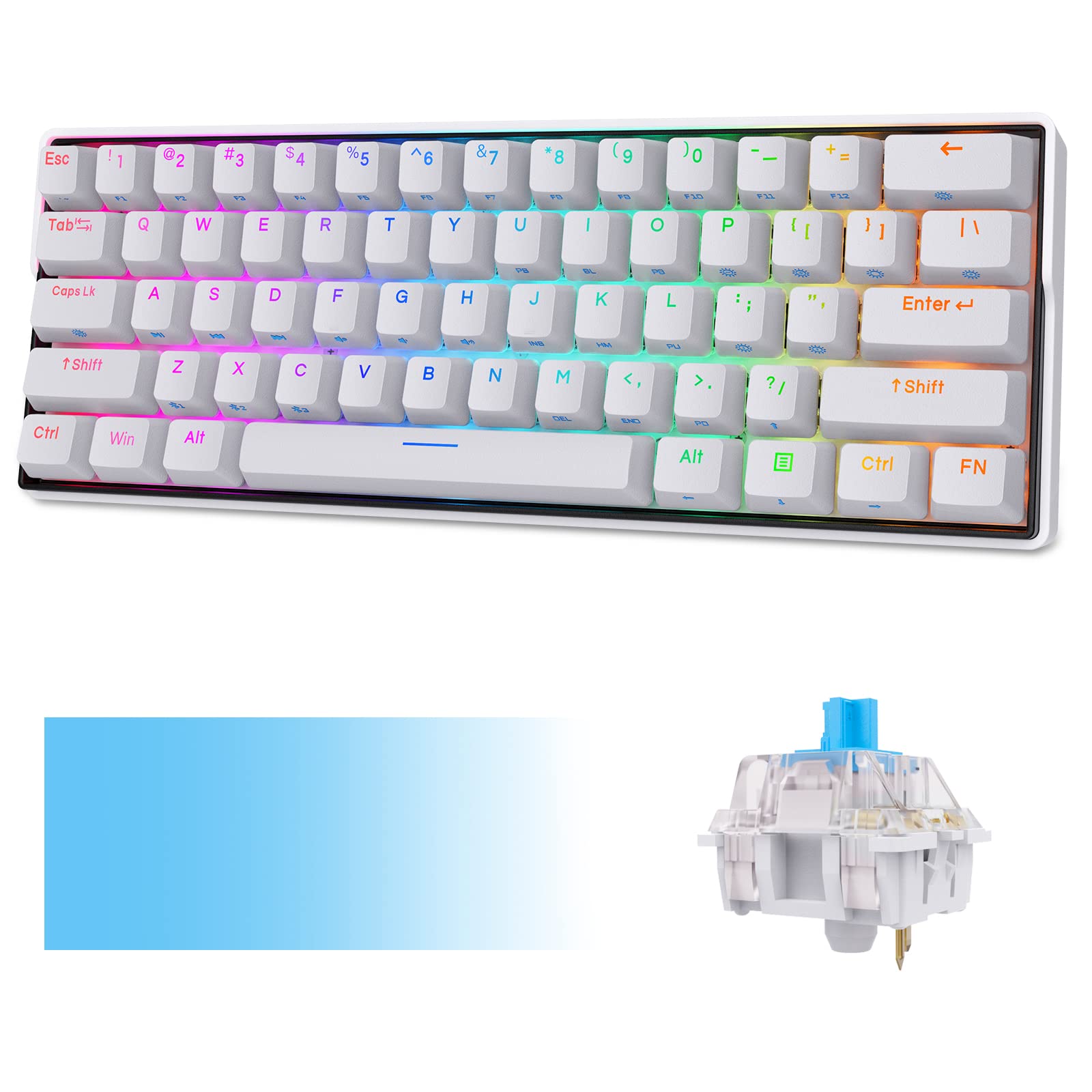 Mua KEMOVE Snowfox DK61 Wireless Keyboard, Hot Swappable RGB Backlit ...