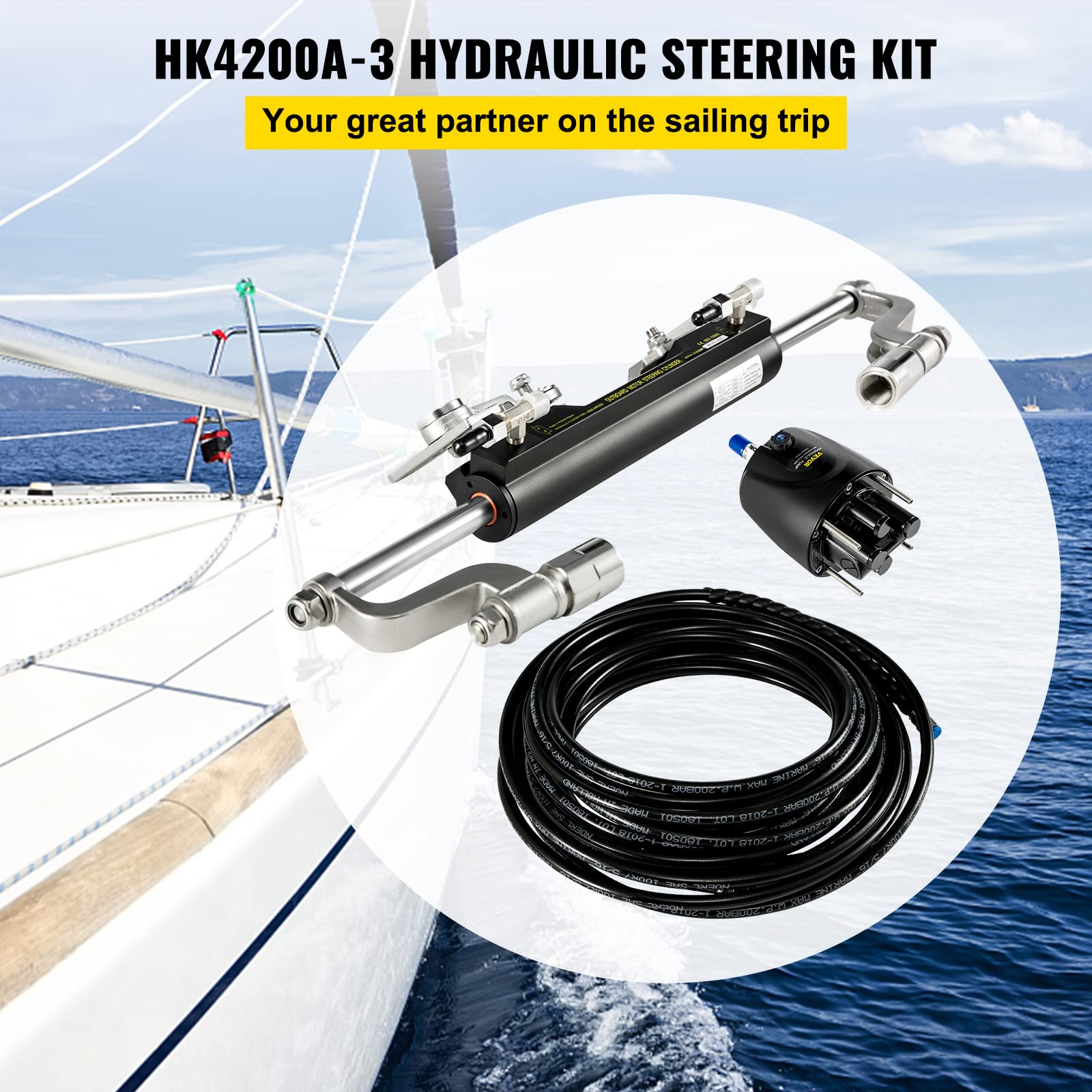 Mua Hydraulic Outboard Steering Cylinder, 300HP Hydraulic Helm Pump ...