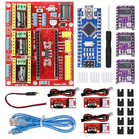 Youmile CNC Shield V4 Expansion Board Upgrade Kit With Arduino Nano 3.0, DRV8255 Stepper Motor ...