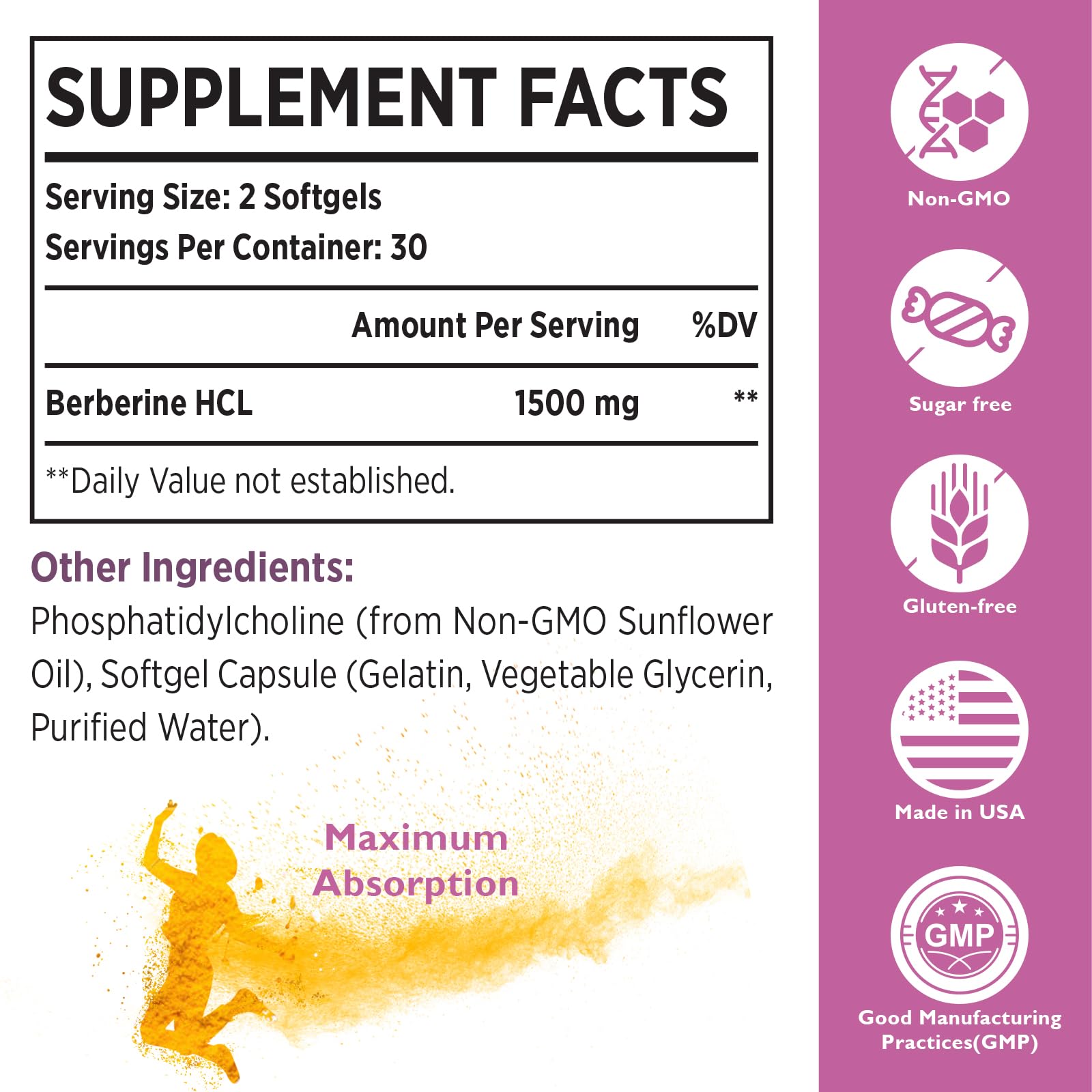 Mua Berberine HCL Supplement 1500mg - High Bioavailability Liposomal ...