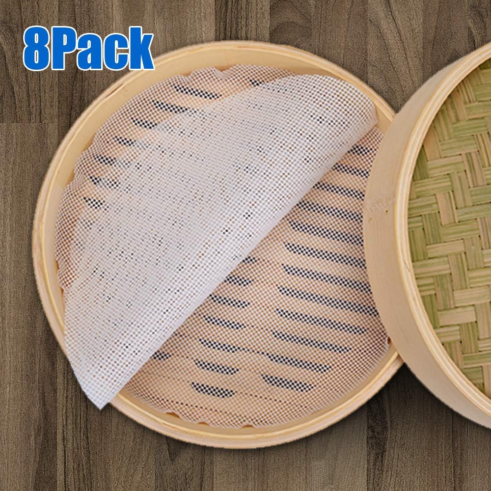 Amazon.com: 8Pcs Silicone Steamer Mesh Mat Non-Stick Round Steamer ...