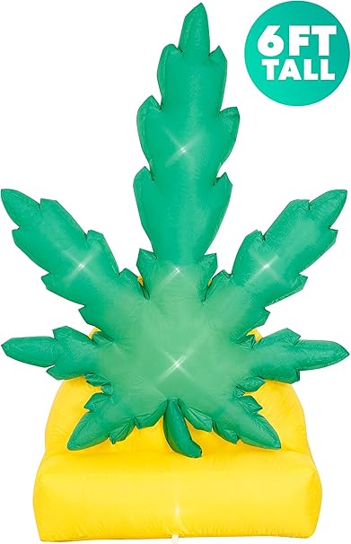 Amazon.com: Holidayana Pot Leaf Yard Inflatable - 6 ft Weed Leaf Summer ...