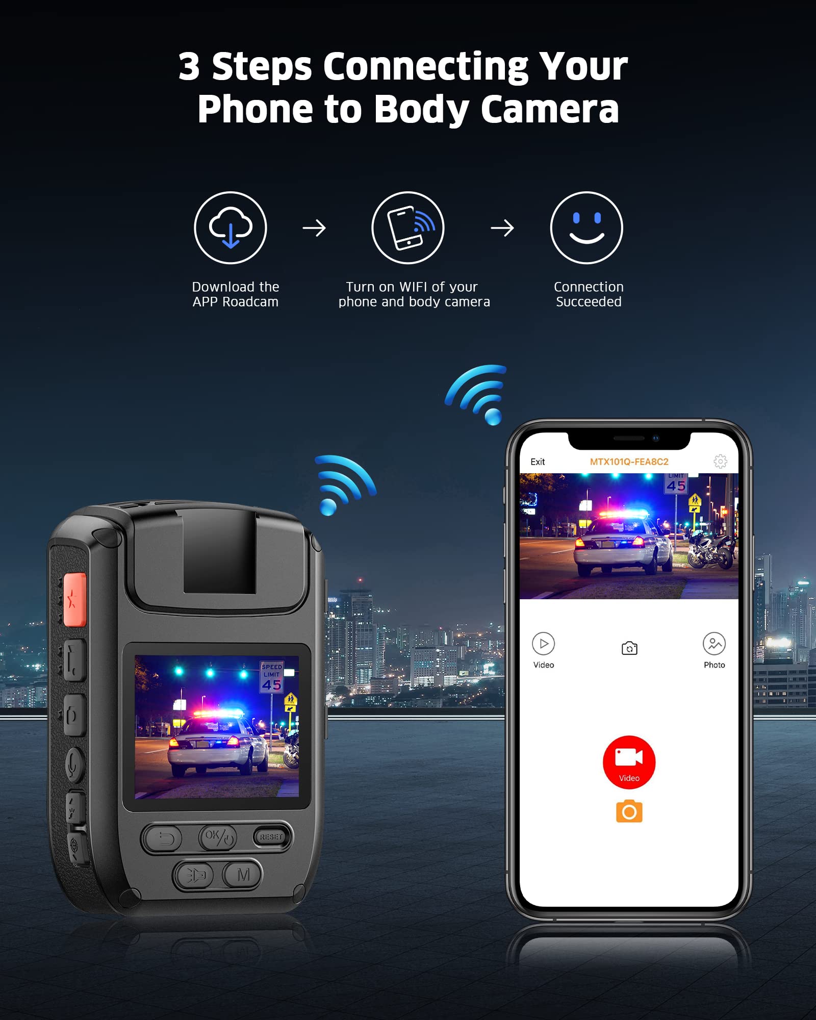 Mua CAMWORLD 4K 40MP BOD-y Camera, NO SD Card Police BOD-y Camera with ...