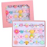 Amazon.com: PASEMM 36pcs Little Girl Jewel Rings, Adjustable, No ...