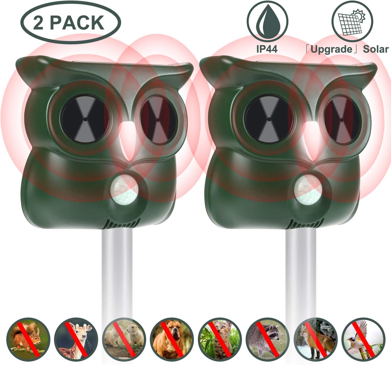 STCLIFE Cat Repellent - Ultrasonic Solar Animal Repeller, Sensitivity ...