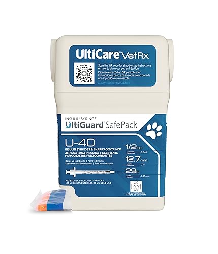 UltiCare VetRx U-40 UltiGuard Safe Pack Pet Insulin Syringes 1/2cc, 29G ...