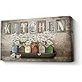 Amazon.com: Kitchen Wall Decor Canvas Wall Art Rustic Farmhouse Kitchen Sign Picture Vintage ...