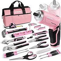 WORKPRO 103-Piece Pink Tool Kit – Hand Tool Set with Easy Carrying ...